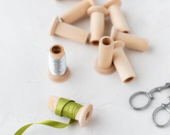 Empty Vintage Wood Thread Spool Set • 5 Pc - Etsy