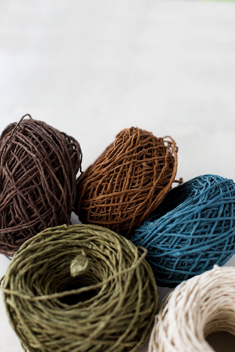 Handmade Twisted Paper Twine Antique White / Blue Spruce / | Etsy