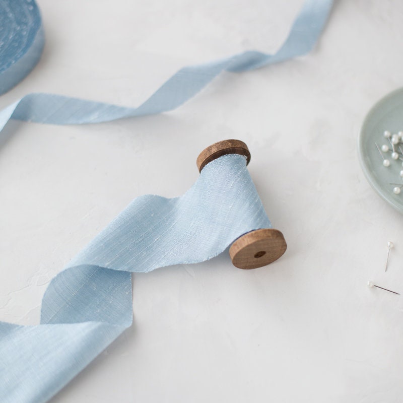 Blue Silk Ribbon - Etsy