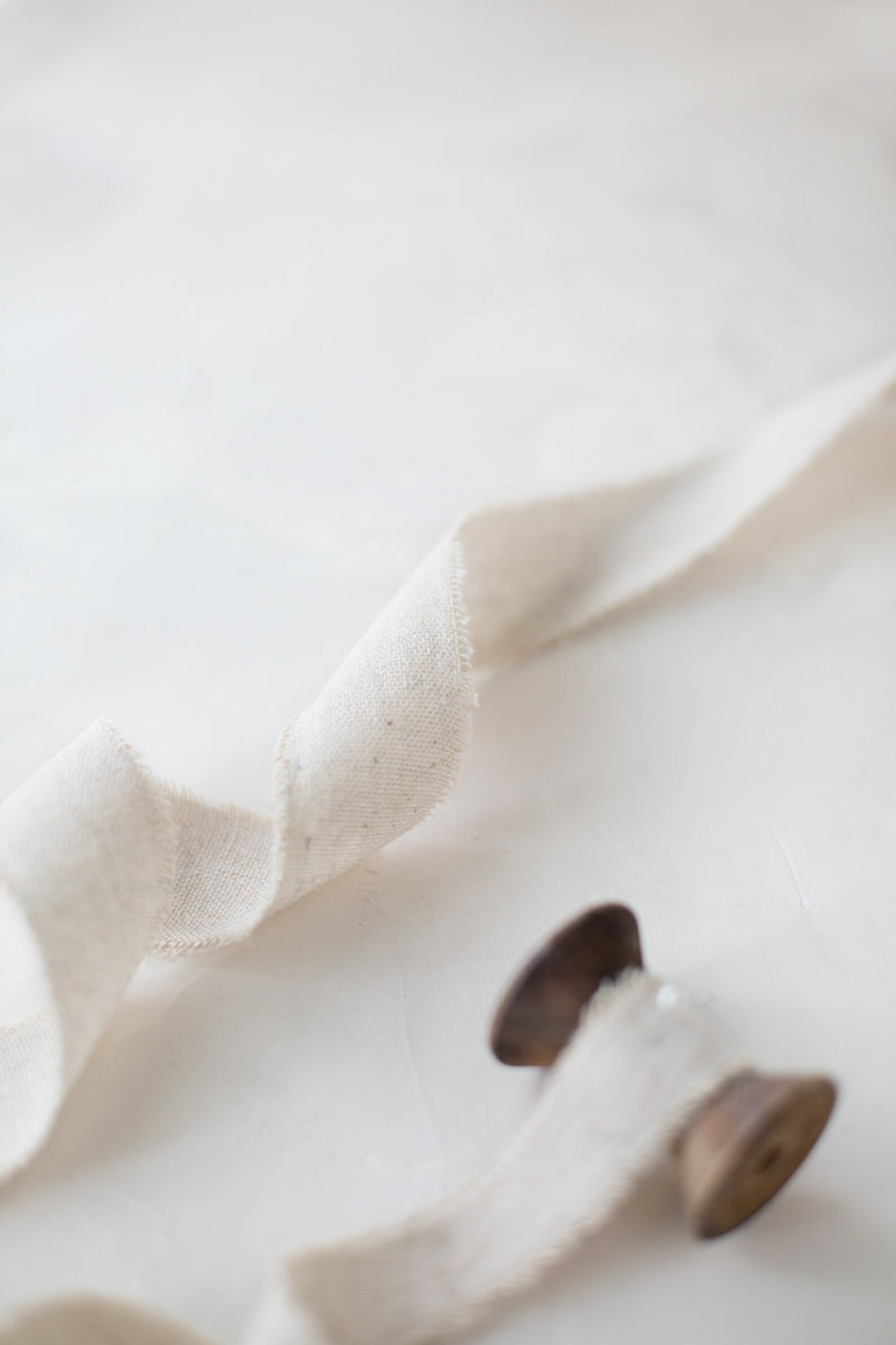 Natural Linen-cotton Blend Frayed Ribbon 1 - Etsy