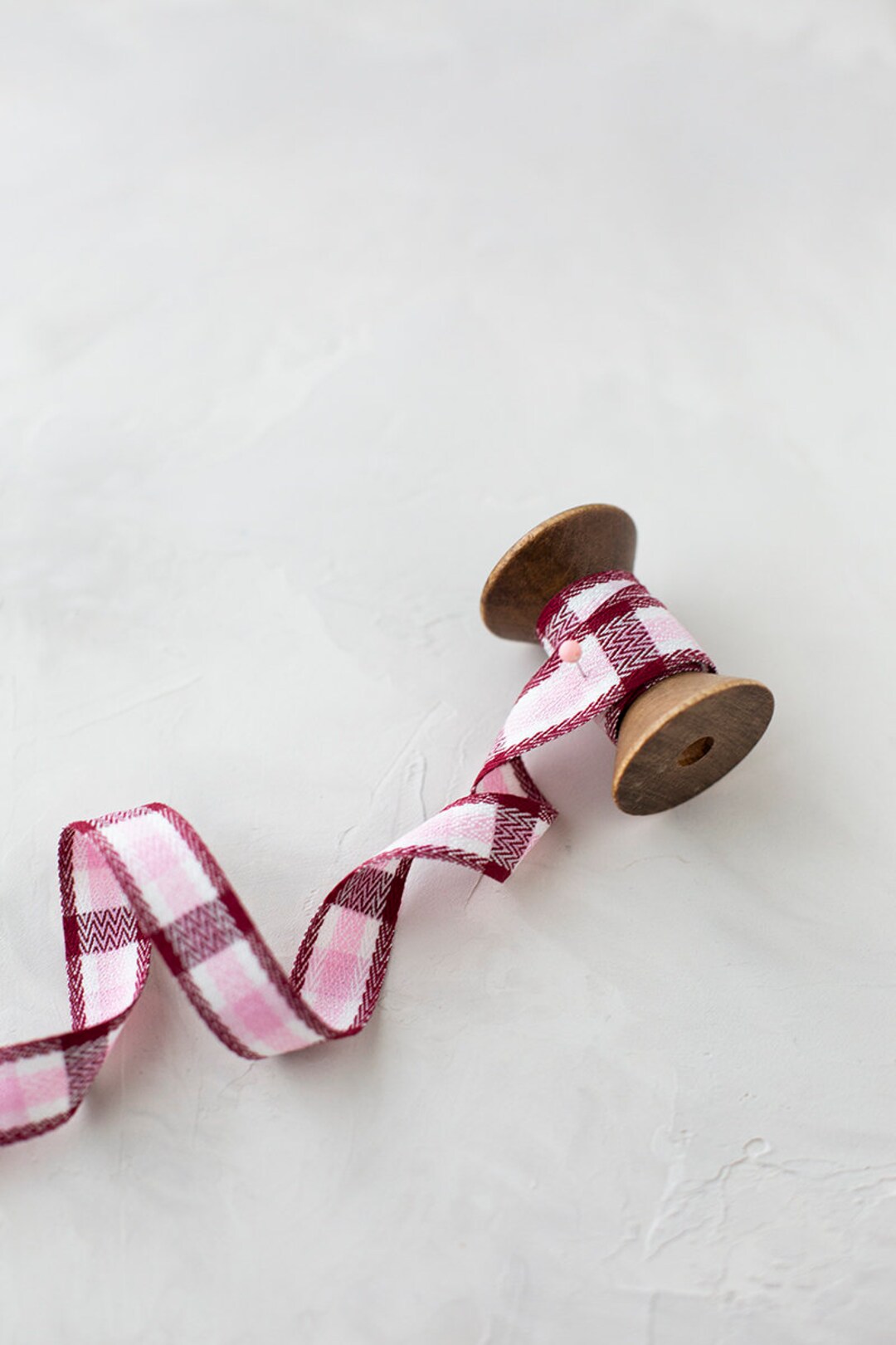 Burgundy Red Pink Plaid Twill Ribbon 5/8 - Etsy