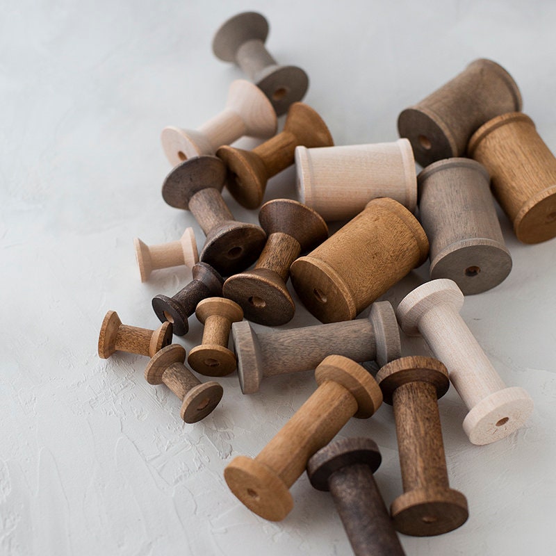 Wood Thread Spools Vintage - Etsy
