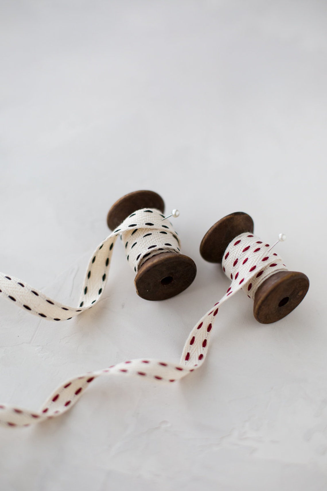 Black Double Stitch Natural Cream Ribbon 3/8 - Etsy