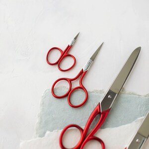 Scarlet Red Soft Touch Italian Scissors • Mini / Small / Medium / Large ...