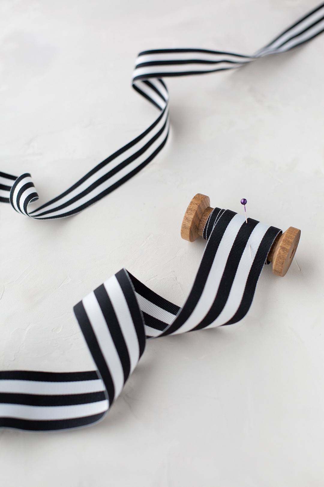 Black + White Stripe Grosgrain Ribbon • 7/8" • 1.5" - Etsy