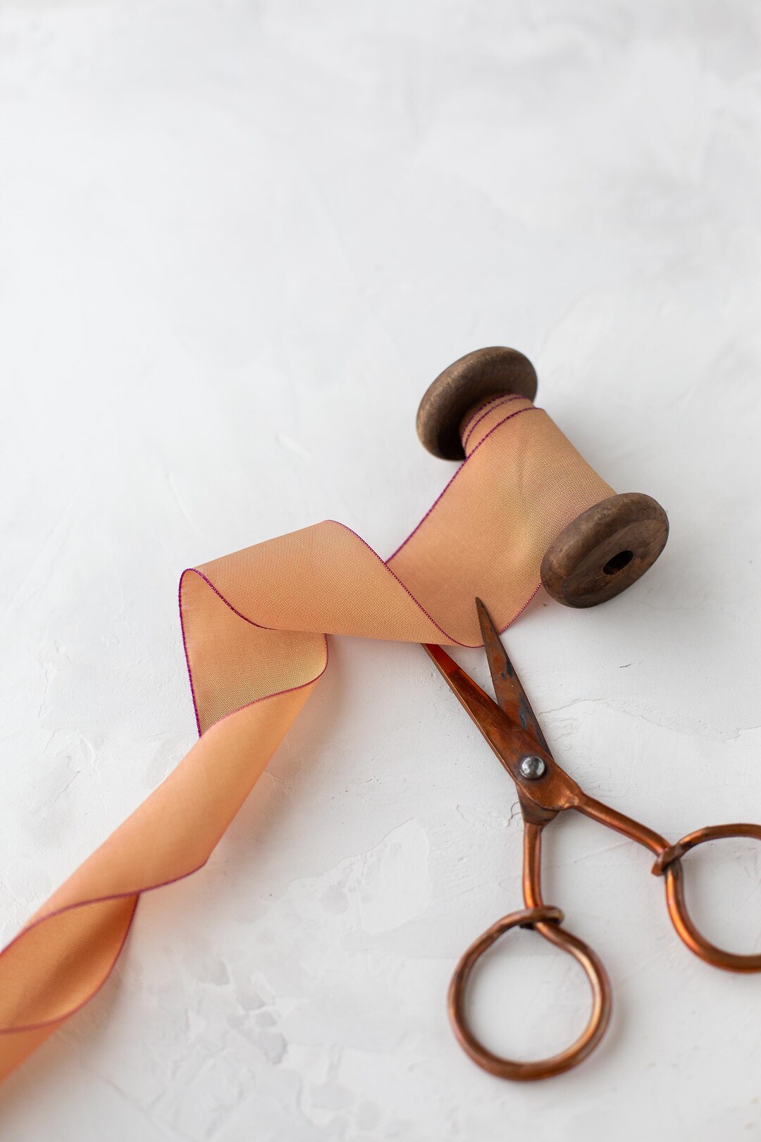 Antique Peach W/ Purple Edge Shimmer Taffeta Ribbon • 1.5" • VINTAGE - Etsy