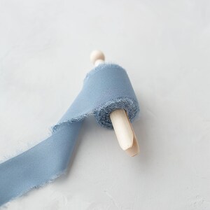 Dusty Blue Frayed Edge Faux Silk Chiffon Ribbon 1-1/2 - Etsy