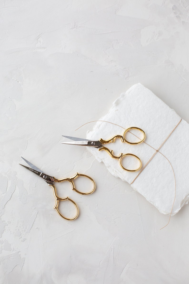 24k Gold-plated Scissors • 3-3/4" • Onda / Luna - Etsy