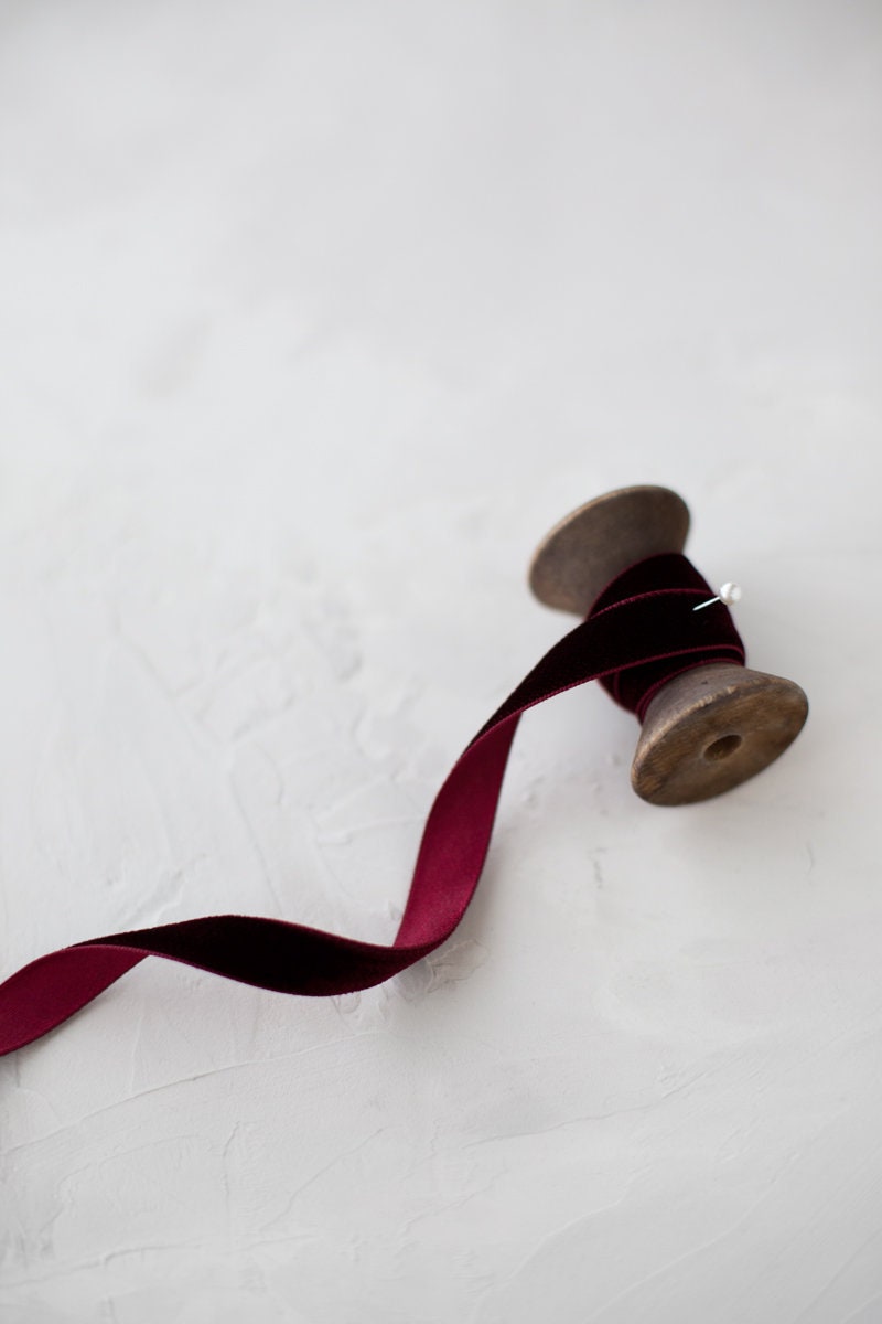 Burgundy Red Japanese Rayon Velvet Satin Ribbon 1/4 - Etsy