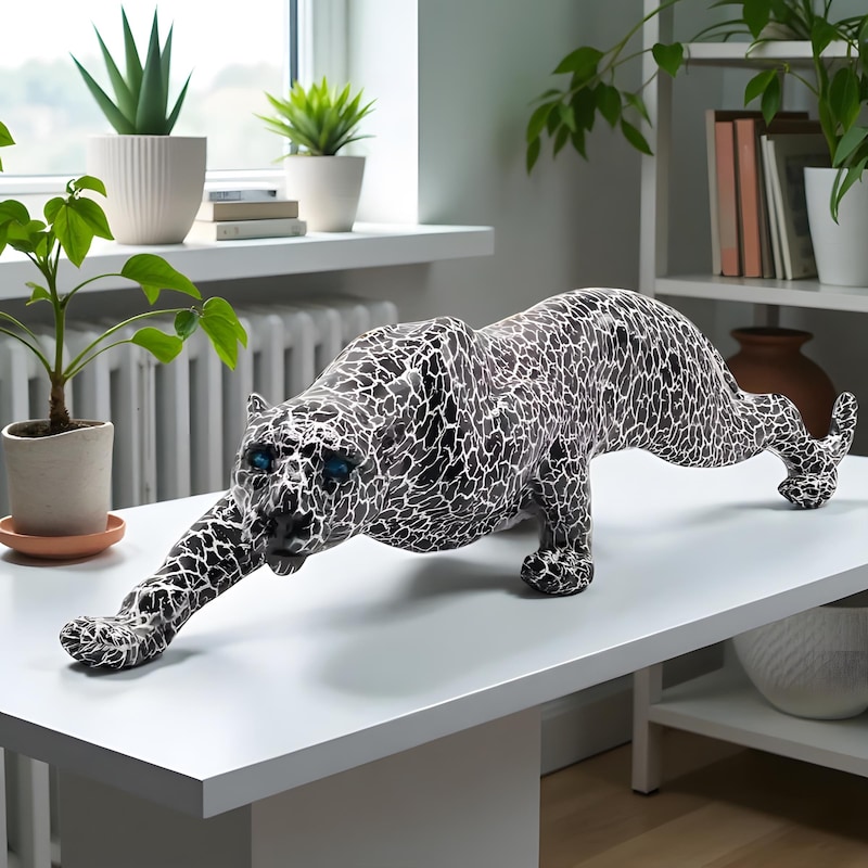 Blue Leopard Sculpture - Etsy UK