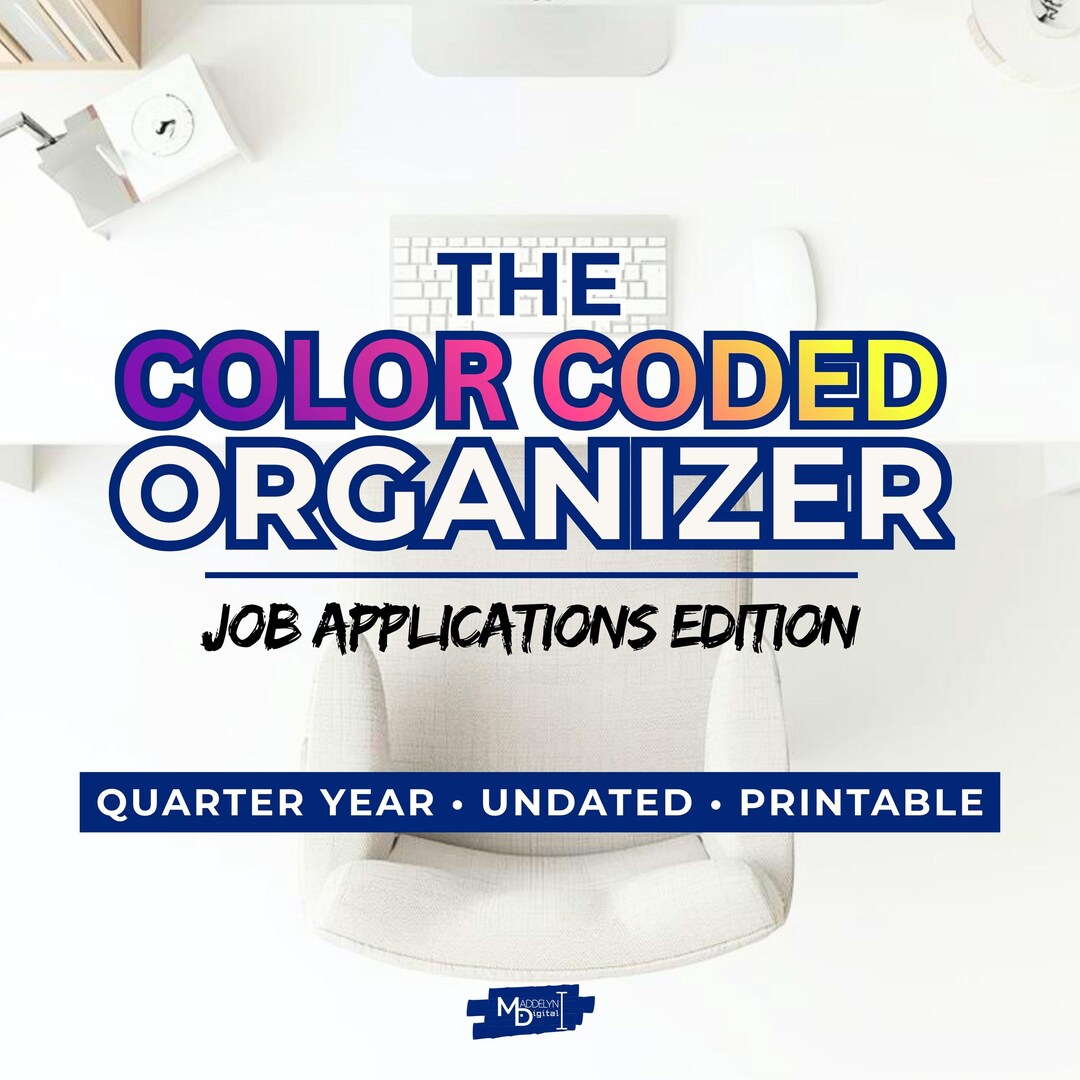 The Color Coded Organizer | Job Applications Edition | Quarter Year ...
