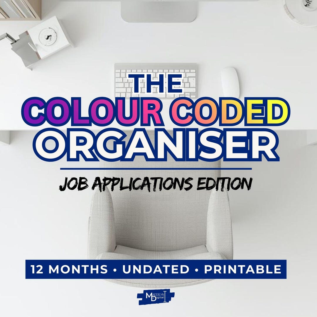 The Colour Coded Organiser | Job Applications Edition | Annual Calendar ...