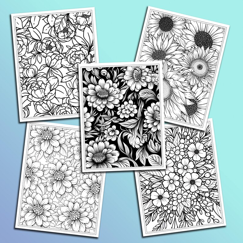 Spring Blooms Coloring Book | Floral Garden, Relaxing Art (PDF Pattern ...