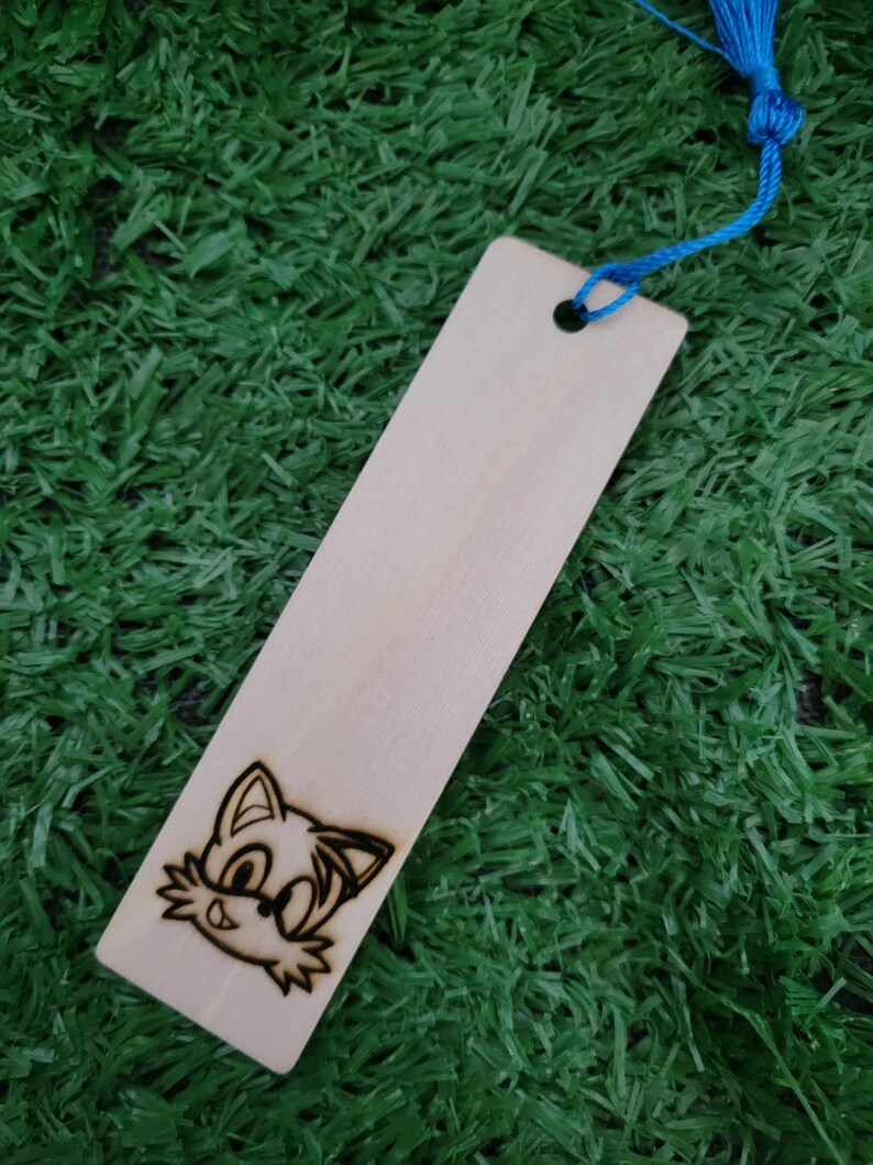 Laser Engraved Wood Bookmark - Sonic Tails Themed - Etsy