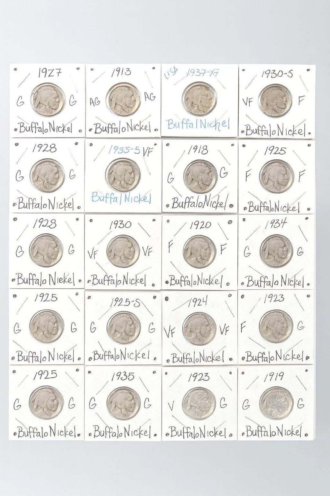 Buffalo Nickels • 1913–1938 • Choose Year & Grade • Vintage US Coin ...