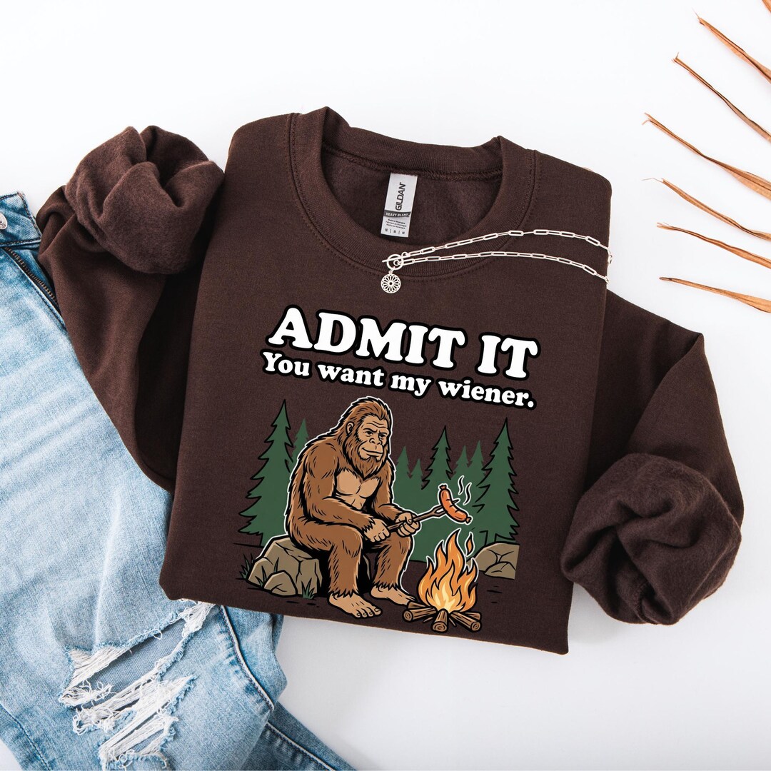 Funny Bigfoot Campfire Shirt, Sasquatch Wiener Roast Tee, Retro Camping ...
