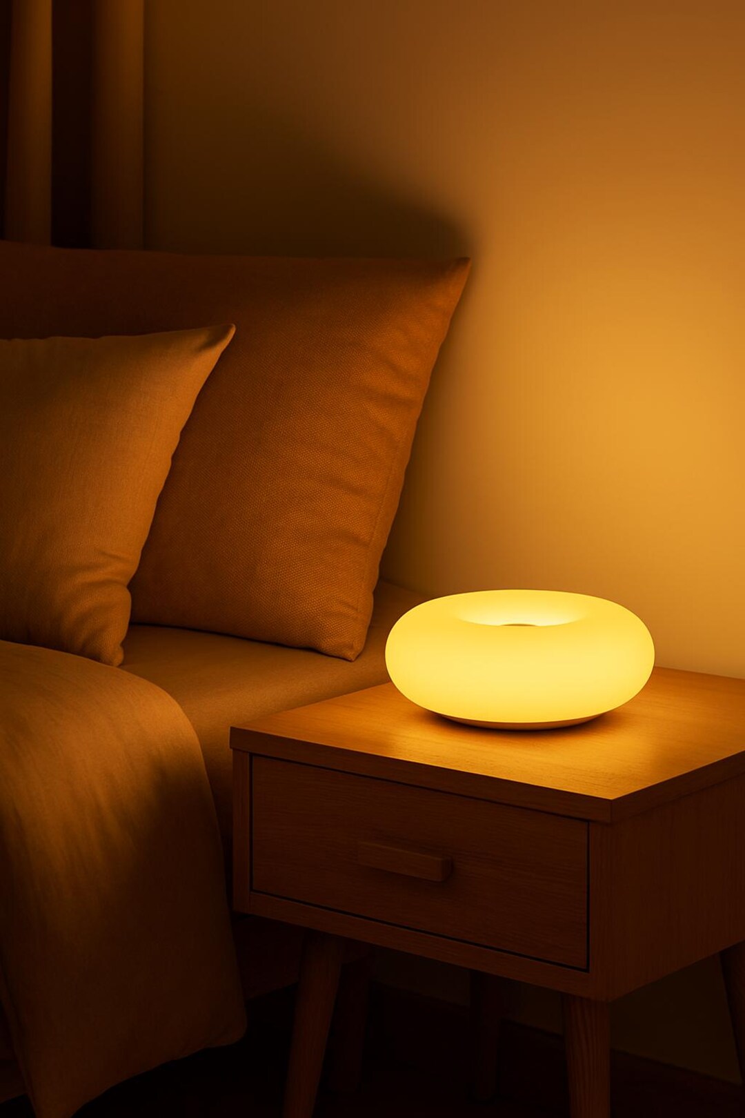 Donut Table Lamp Shaped Ambient LED Lamp Warm Soft Glow Night Light for ...
