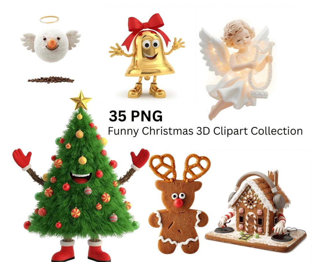 35 Christmas 3D Clipart Set - Etsy