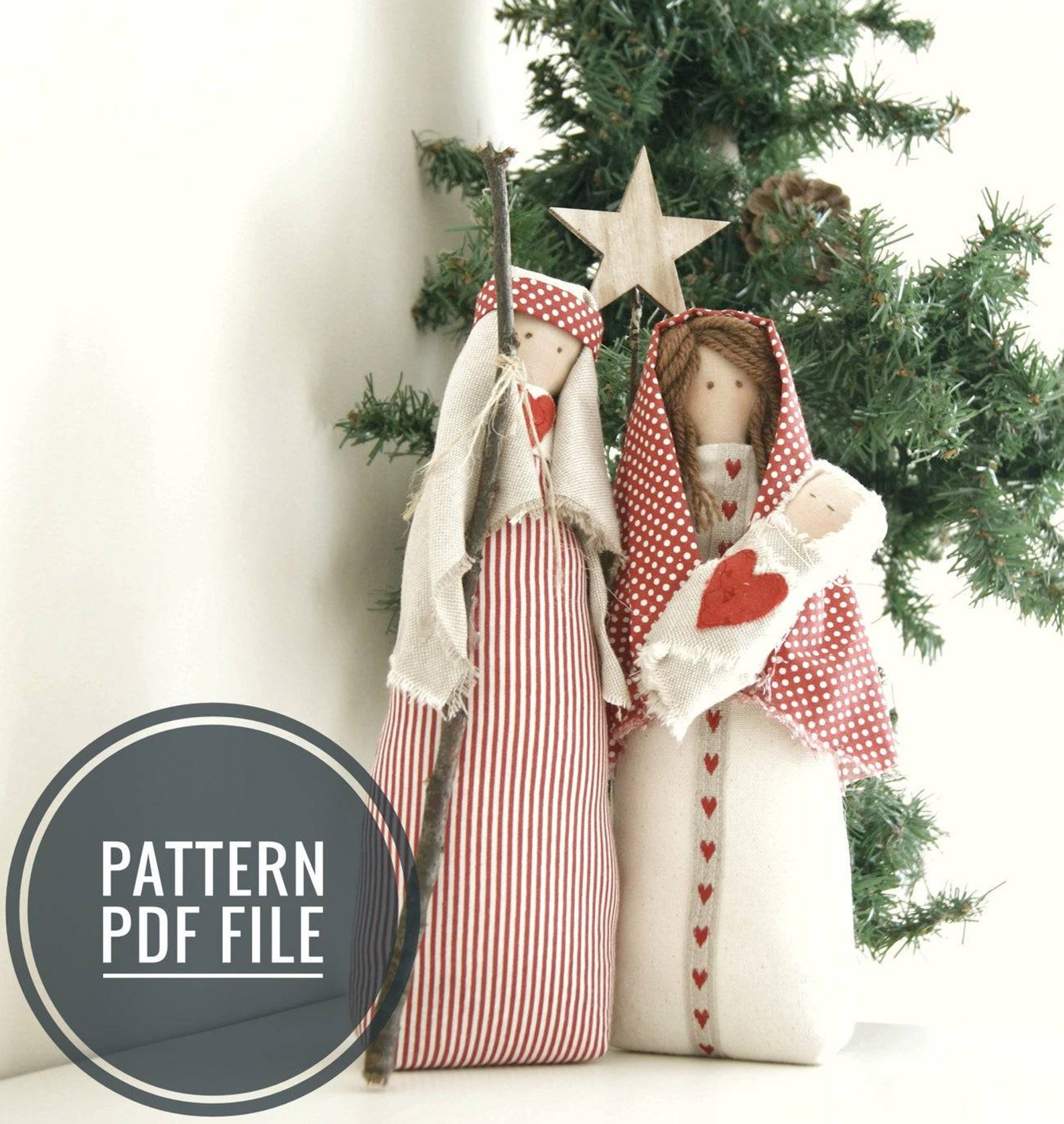 Christmas Nativity Pattern,pdf Sewing Pattern Festive Nordic,christmas ...