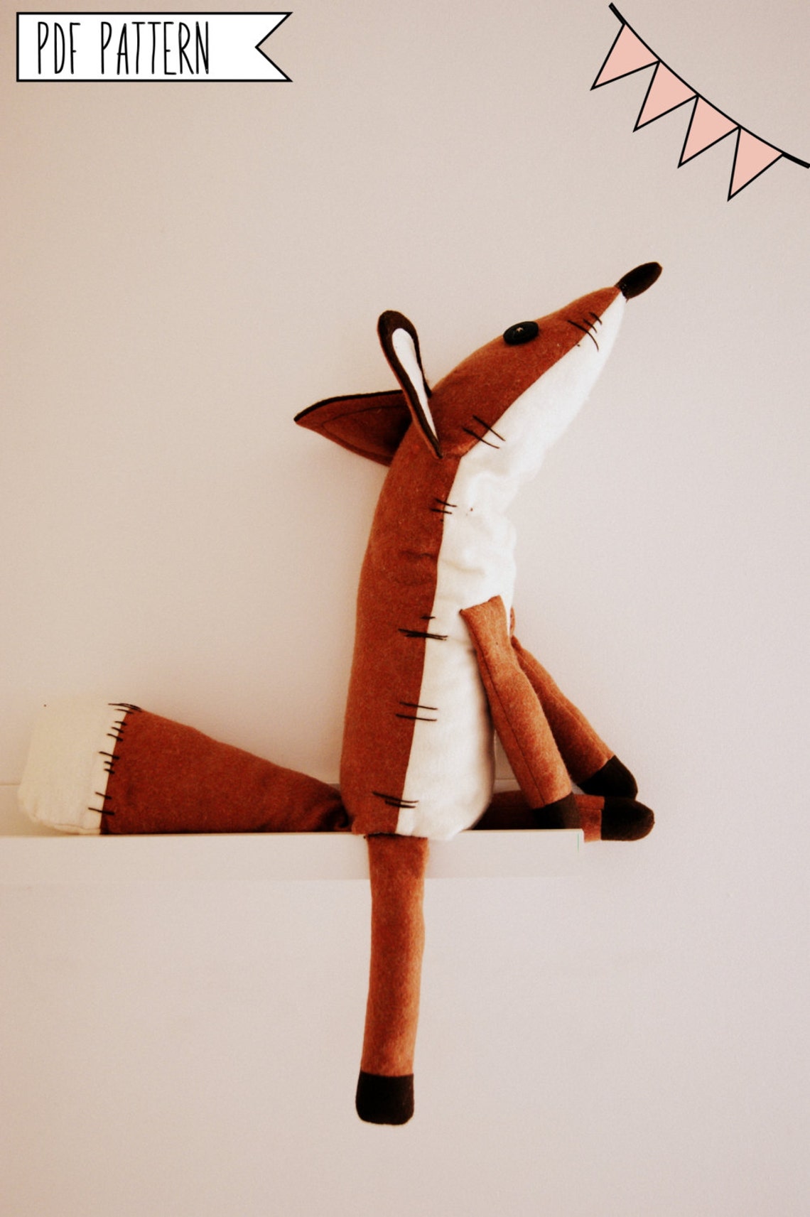 Pdf sewing pattern Fox Stuffed Animal Fox plush toy pattern - Etsy Italia