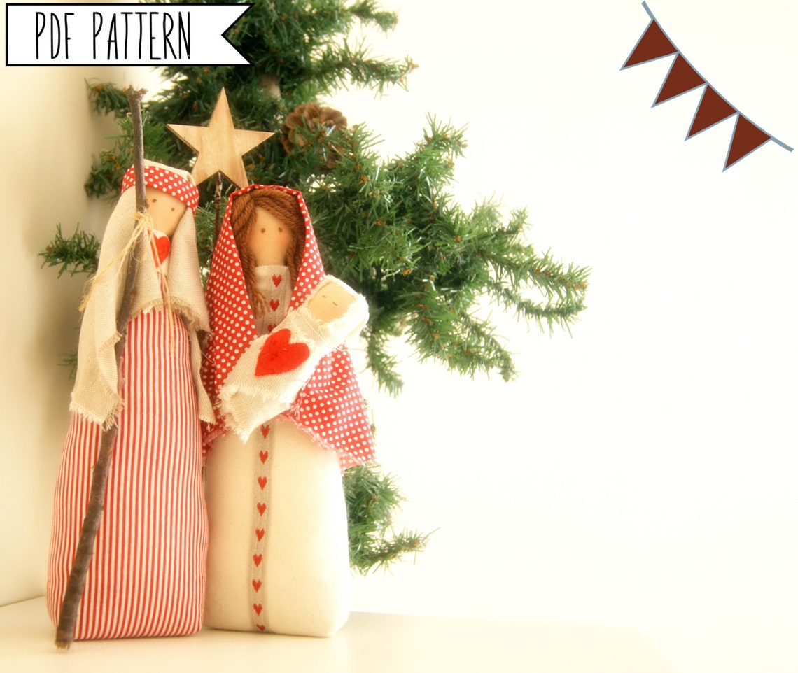 Christmas Nativity Pattern,pdf Sewing Pattern Festive Nordic,christmas ...