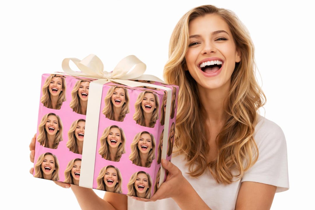 Personalized Face Gift Wrap Paper Custom Photo Wrapping Paper Funny - Etsy