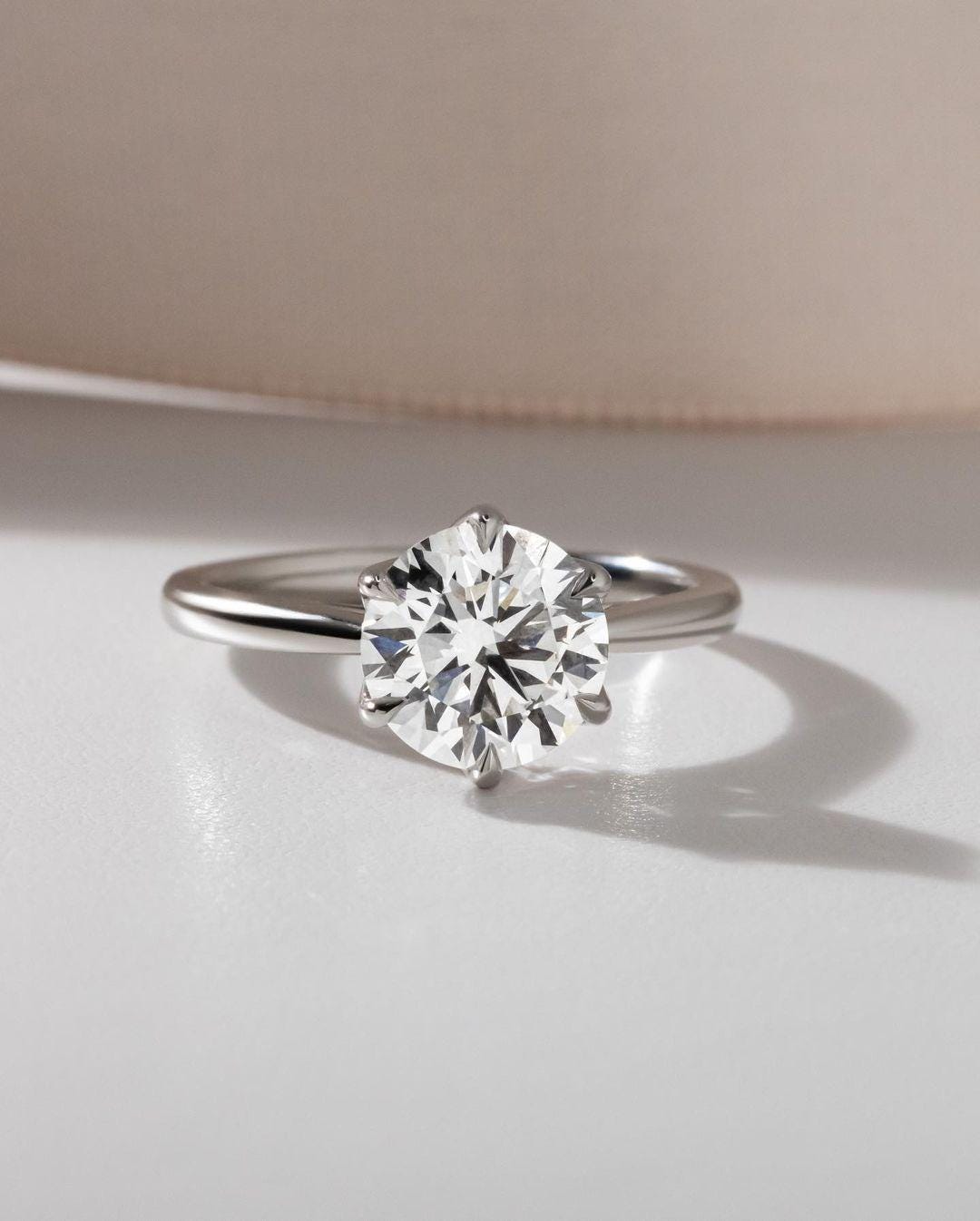 14k Solid Gold 3 CT Round Moissanite Engagement Ring, Promise Ring - Etsy