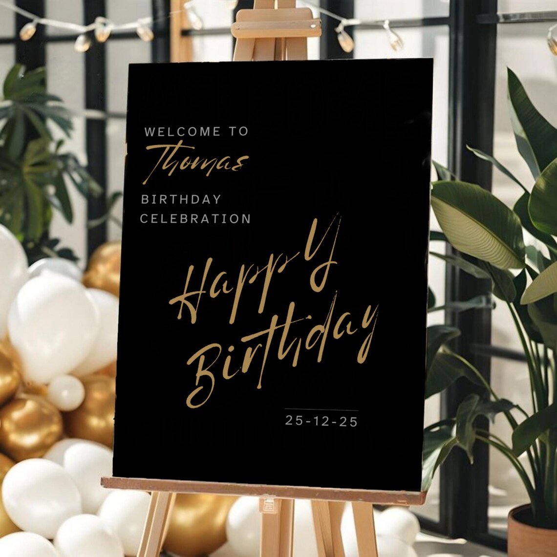 Happy Birthday Welcome Sign, Editable Template, Instant Download, Edit ...