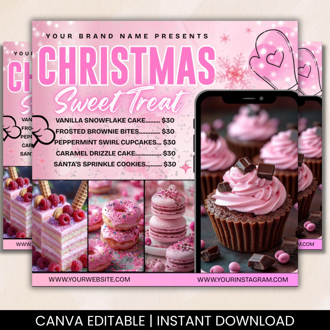 Charismas Bake Sale Flyer, December Dessert Flyer, Pastries Sale Flyer ...
