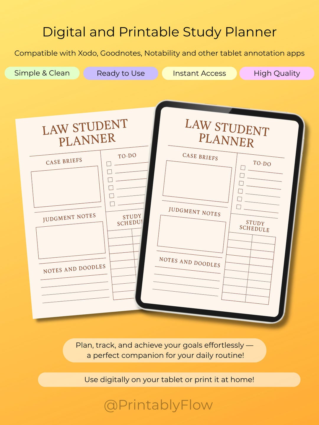Student Law Planner | Legal Study Organizer | Case Brief Template | Law ...