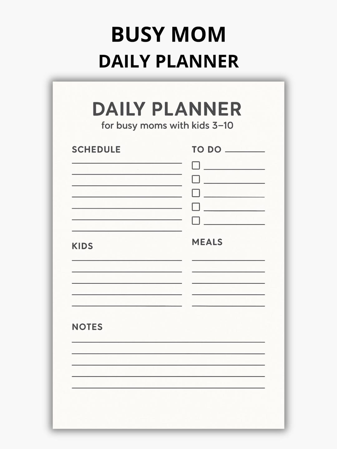 Busy Mom Daily Planner – Printable PDF & Digital Download - Etsy