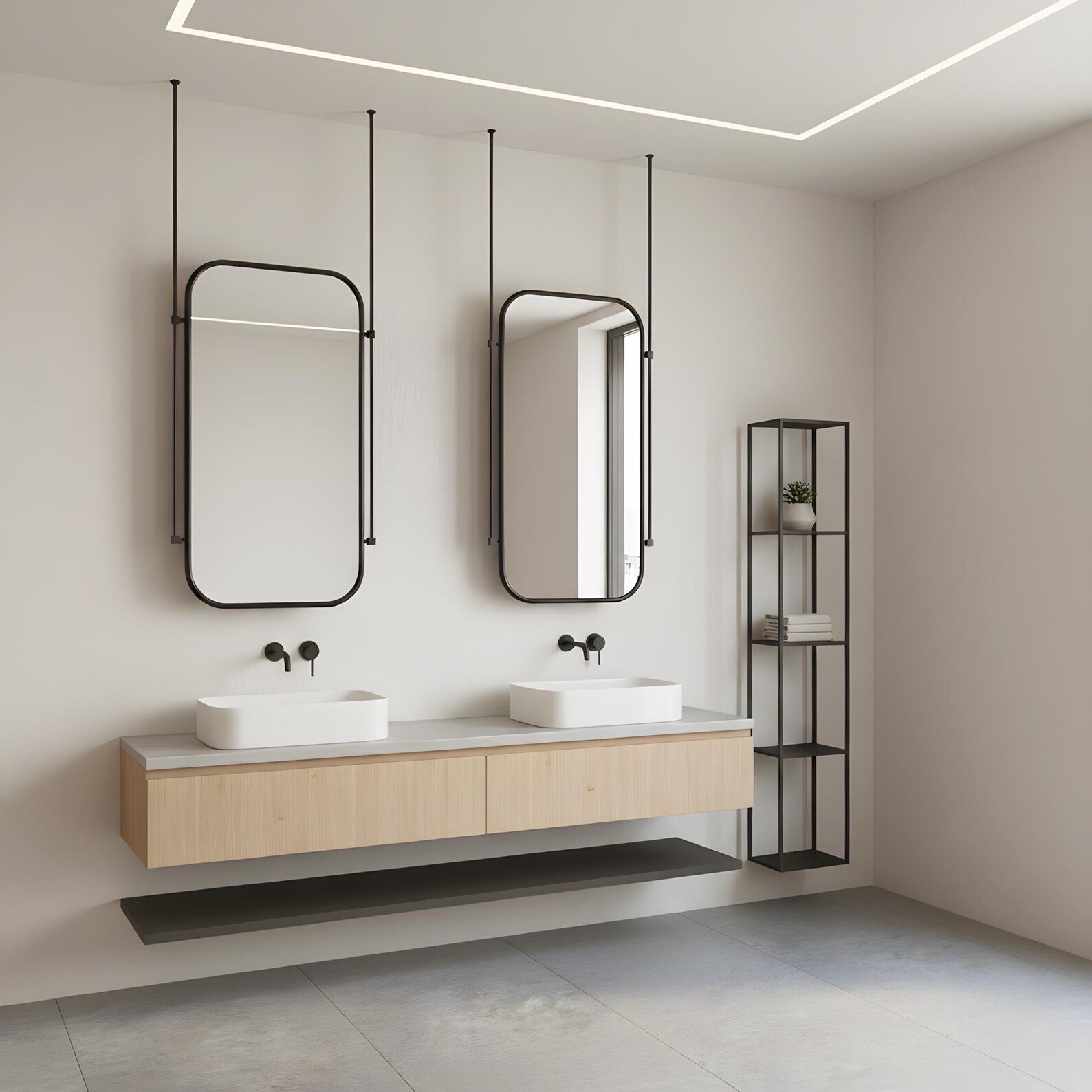 Gold Stainless Steel Ceiling Mount Mirror: Custom Bathroom Vanity ...