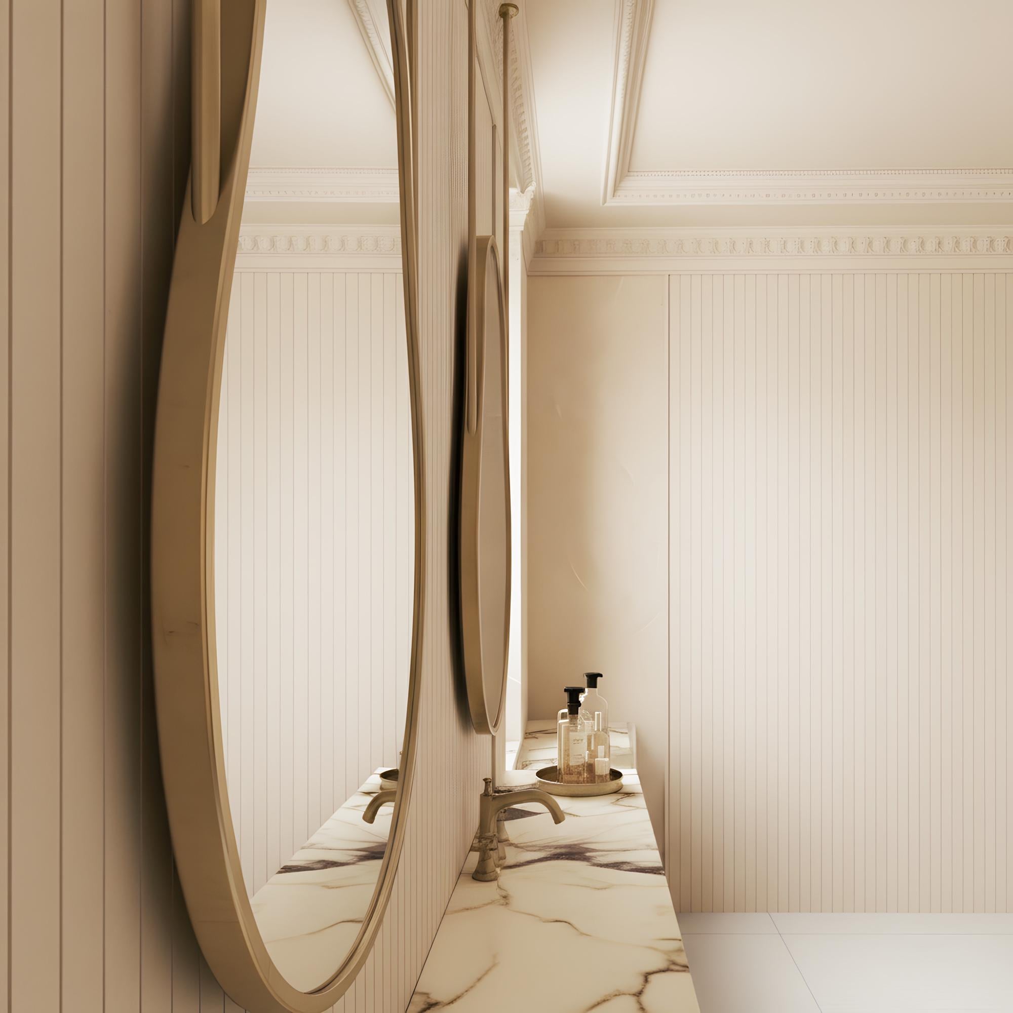 Asymmetrical Metal Ceiling Mirror, Stainless Steel Suspended Mirror - Etsy