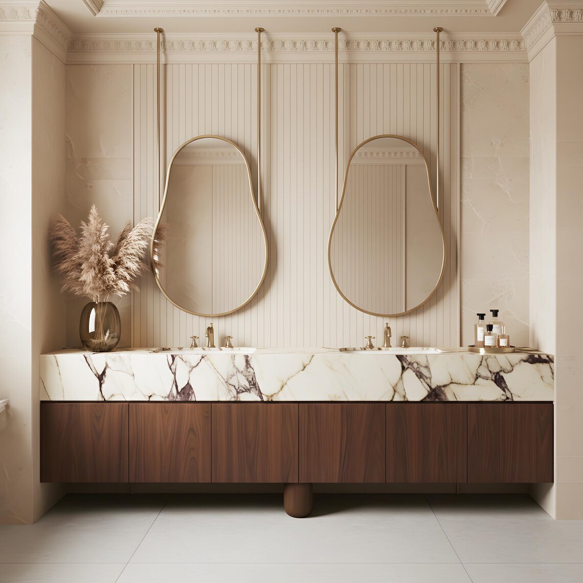 Asymmetrical Metal Ceiling Mirror, Stainless Steel Suspended Mirror - Etsy