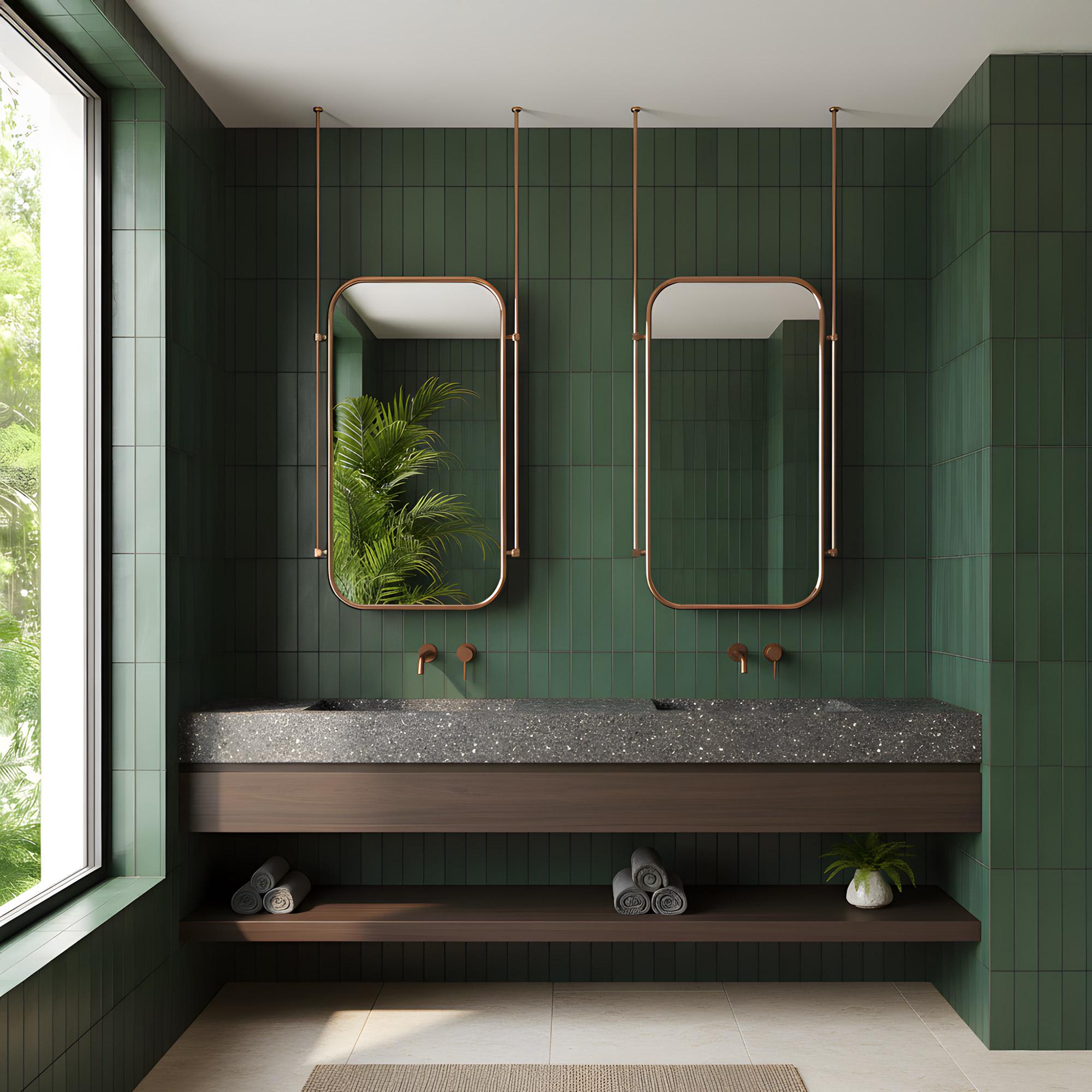 Ceiling Mounted Vanity Mirror, Modern Stainless Steel Bathroom Mirror ...