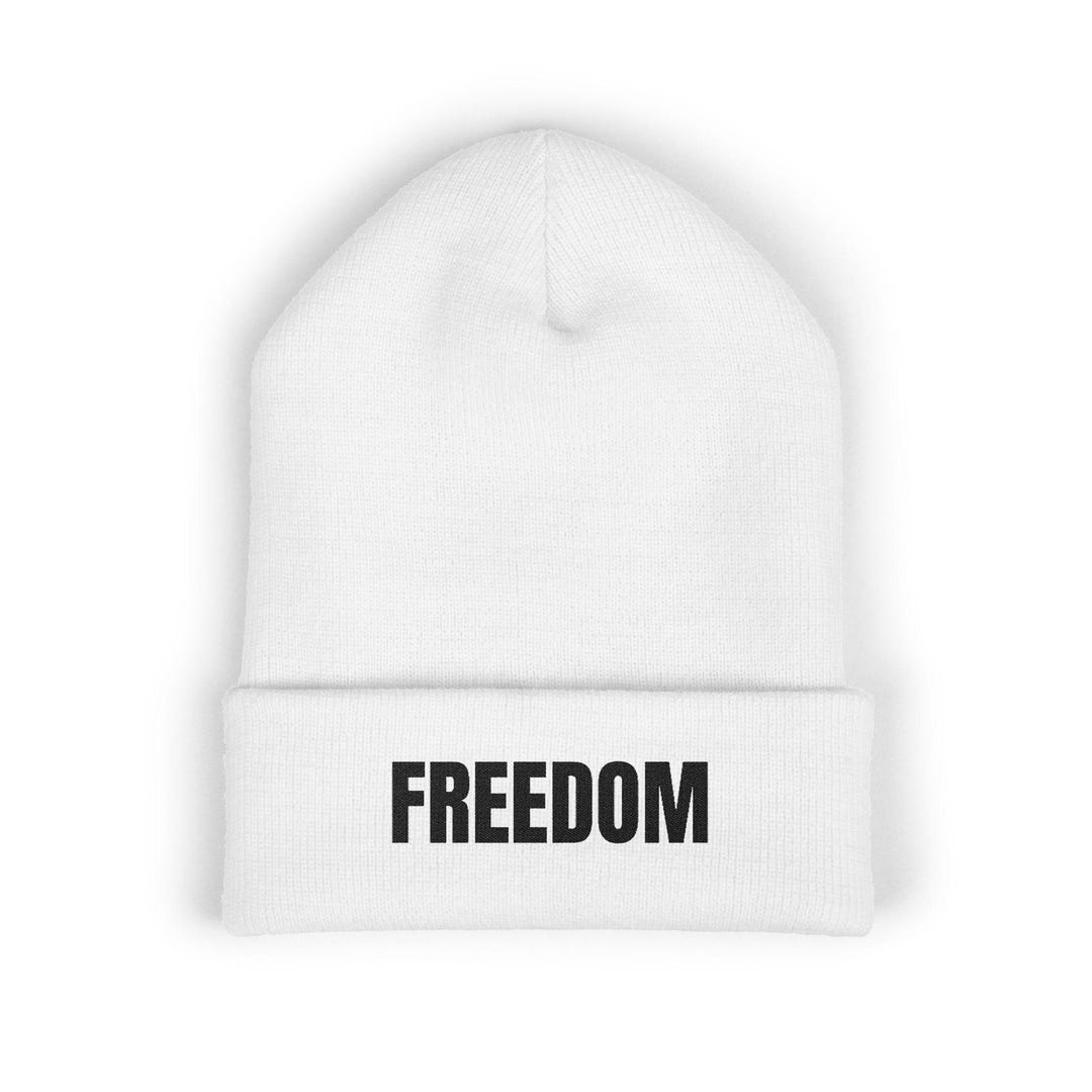 Classic Cuffed Beanie (embroidery) - FREEDOM - Etsy