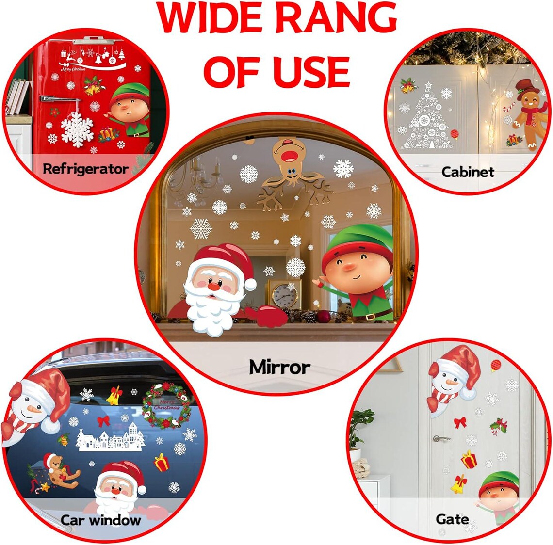 Christmas Window Clings Decorations – Snowflake Window Stickers for ...