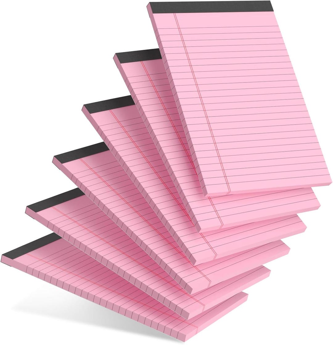 6-pack Small Legal Pads 5" X 8", College Ruled Notepads, Perforated ...
