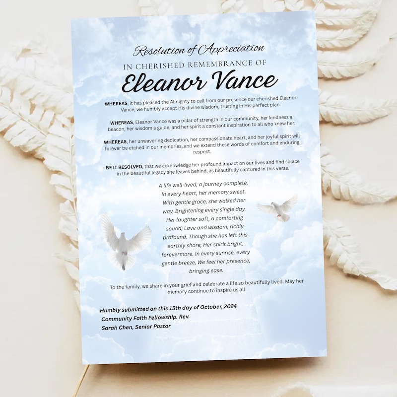 Letter to Family Funeral - Etsy