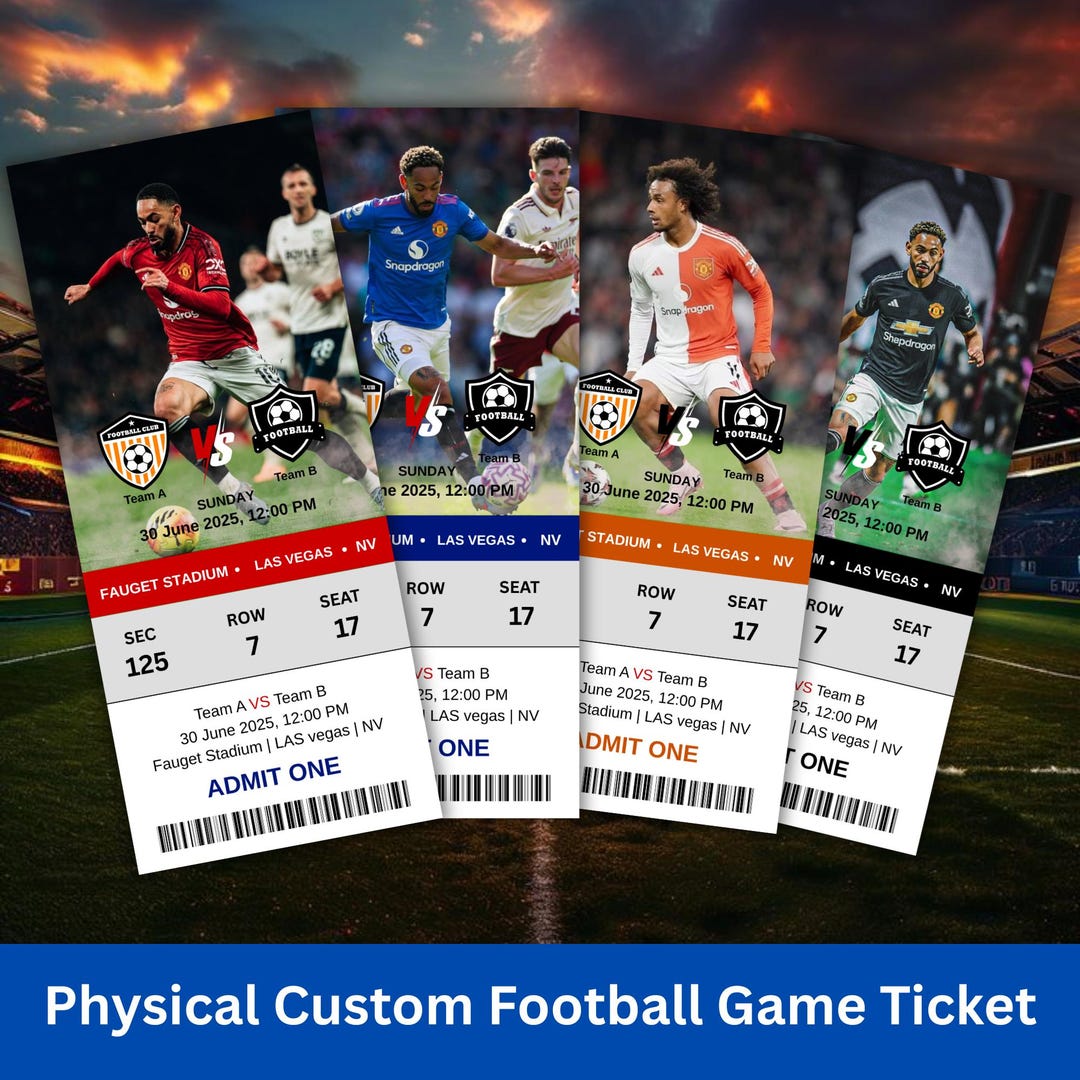 Editable Football Game Ticket - Personalize Your Commemorative Ticket ...