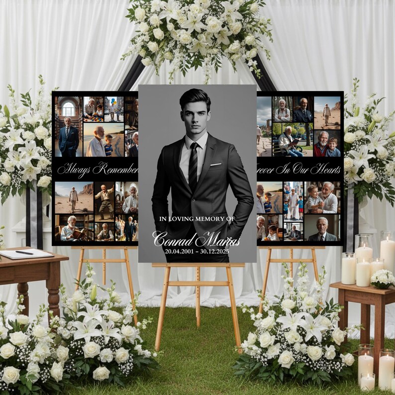 Funeral Welcome Sign Template- Memorial Poster Design for Celebration ...