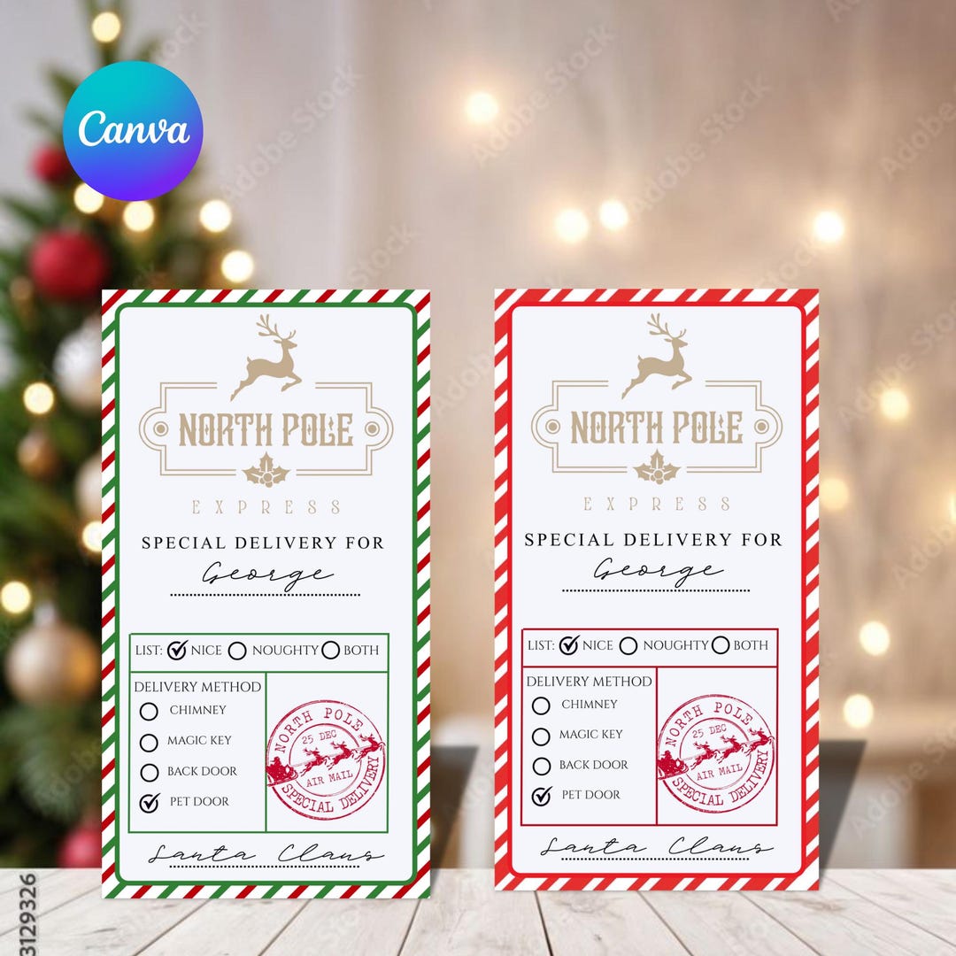 Personalized Polar Express Christmas Ticket, North Pole Train (digital ...