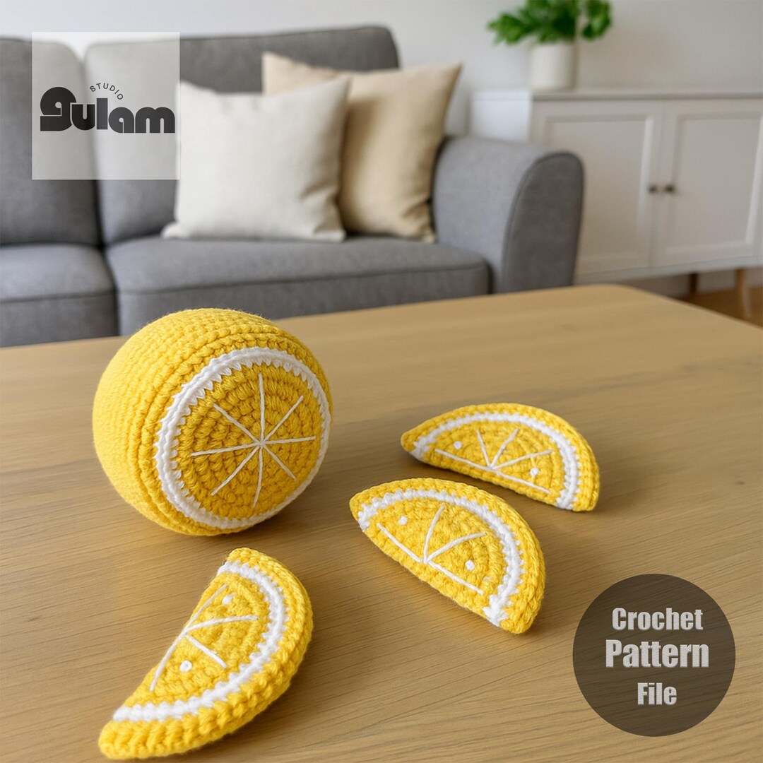 Lemon Slice Crochet Pattern PDF | Fruit Amigurumi Tutorial | DIY ...