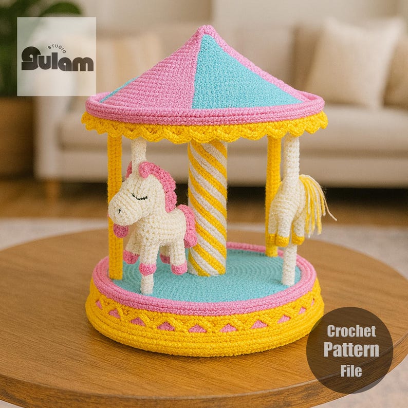 Crochet Carousel Pattern PDF | Amigurumi Merry Go Round Tutorial ...