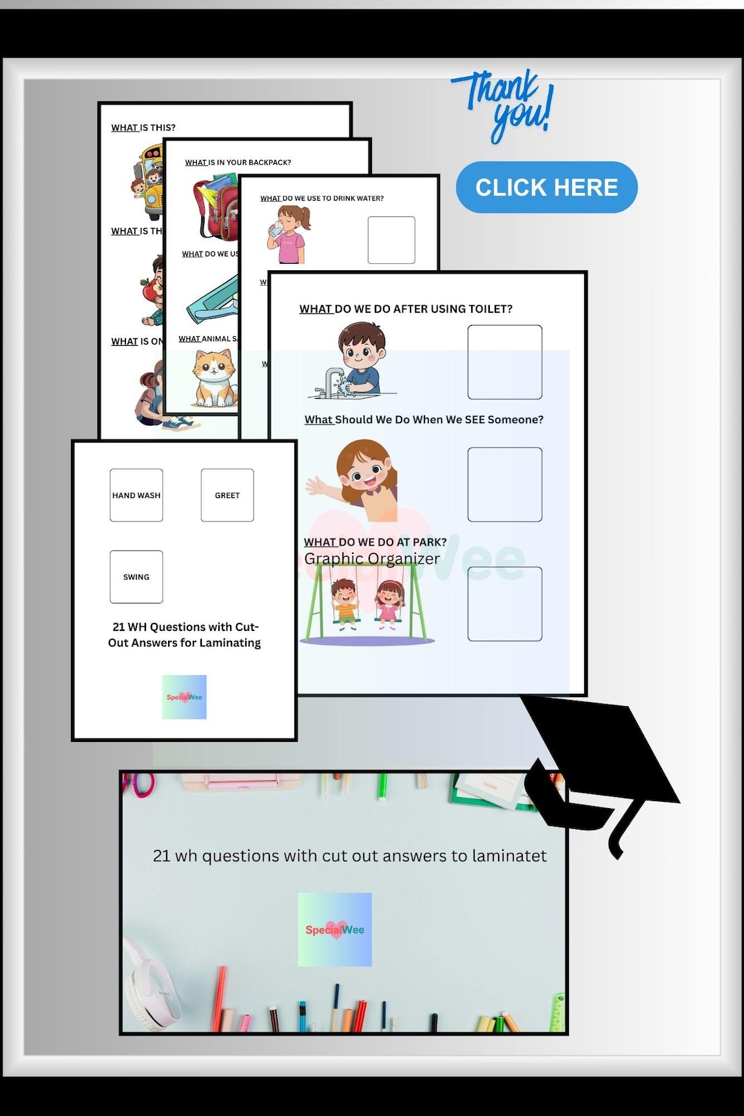 21 WH Questions, Autism Visual Aid, Special Education (printable) - Etsy