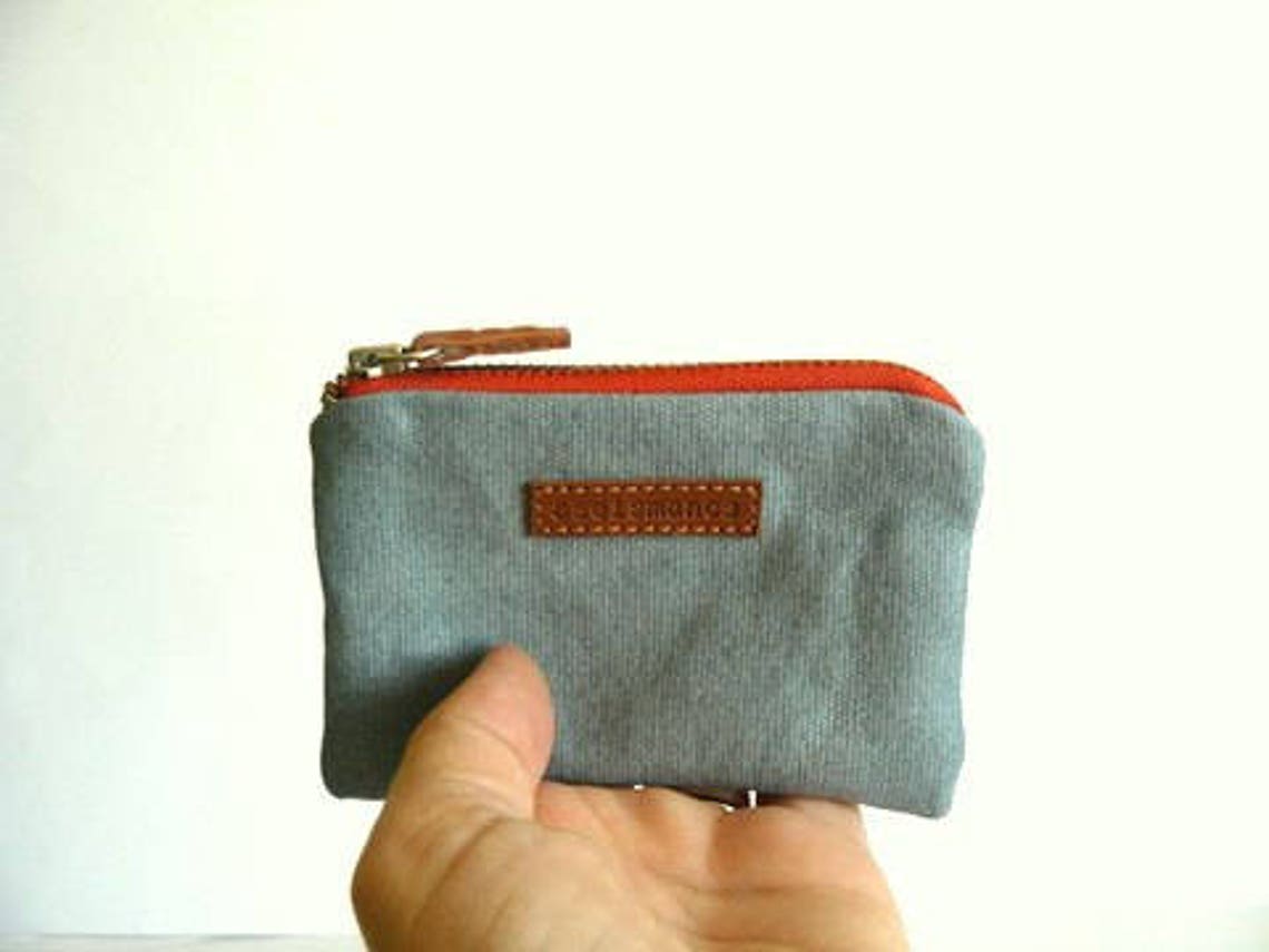 Coin Purse Waxed Canvas Small Wallet Blue Coin Purse gift - Etsy
