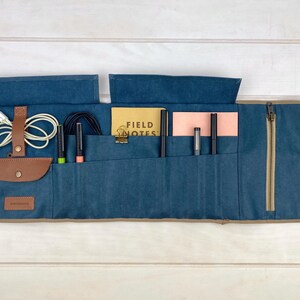 Roll up Pencil Wrap With 16 Pockets and One Zipper Pouch, Artist Roll ...
