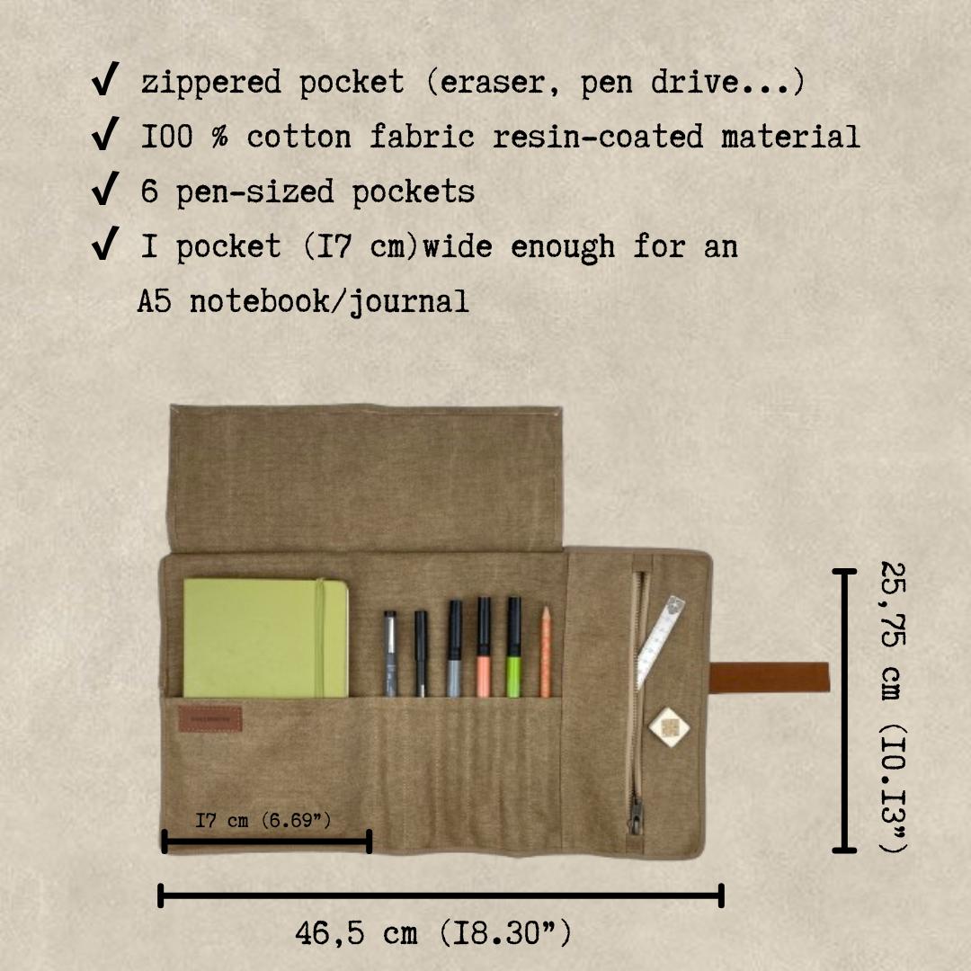 A5 Notebook Wrap Cover – Custom Monogram Planner Case, Leather & Canvas ...