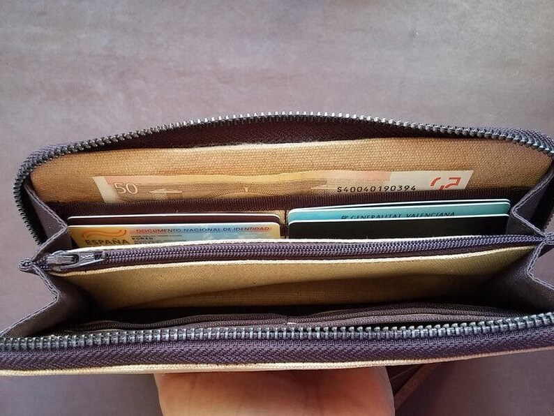 Women Wallet // Beige Waxed Canvas Women Wallet - Etsy