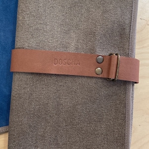 A5 Notebook Wrap Cover – Custom Monogram Planner Case, Leather & Canvas ...